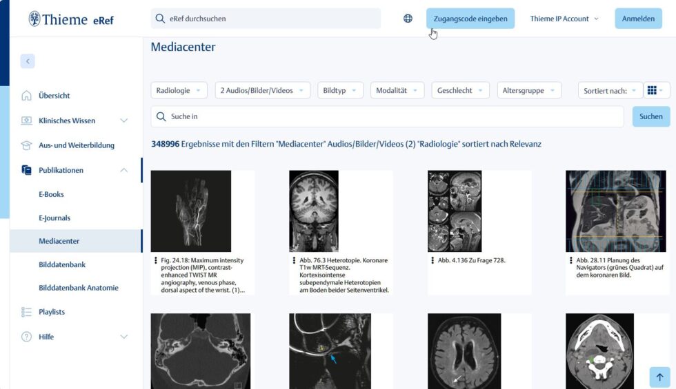 Medizinische Publikationen plus Bilddatenbank – eRef by Thieme